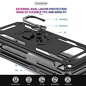 LeYi for Samsung Galaxy S8 Case [Not Fit S8 Plus], Galaxy S8 Phone Cases with [2 PCS] 3D Curved Screen Protector, [Military-Grade] Protective Case Cover with Ring Kickstand for Samsung S8, Black