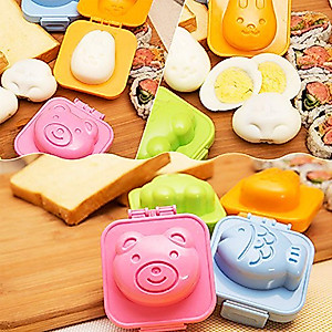 YunKo 6Pcs Egg Rice Mold Hard Boiled Egg Mold Fish Car Heart Shape Onigiri Mold Rice Ball Maker for Kids,Fondant Cake Pop Decorating Tool Fun Cookery Kitchen Gadgets