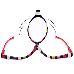 EYEGUARD Readers 2 Pack Magnifying Makeup Glasses Eye Make Up Spectacles Flip Down Lens Folding Cosmetic Womens Reading Glasses +2.50