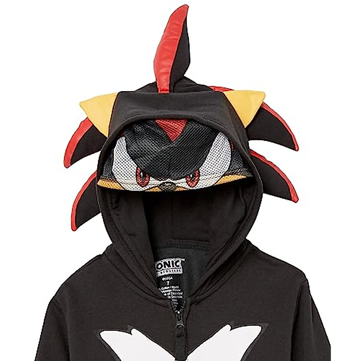 Sega Big Sonic The Hedgehog Shadow Costume Zip Up Fleece Hoodie-Boys 4-20, Black, 8