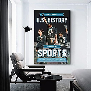1968 Olympics African American Athletes Tommie Smith And John Carlos Black Power Poster Poster Decorative Painting Canvas Wall Posters And Art Picture Print Modern Family Bedroom Decor Posters 12x18in