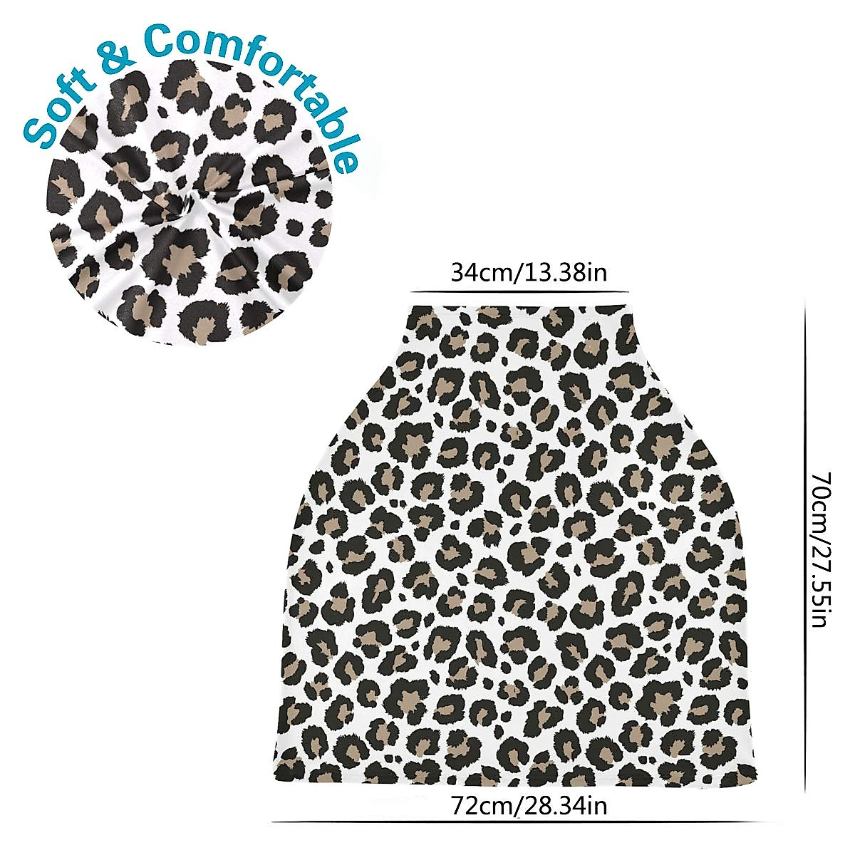Nursing Cover Breastfeeding Scarf Leopard Cheetah Print -Baby Car Seat Covers, Stroller Cover, Carseat Canopy (913g)