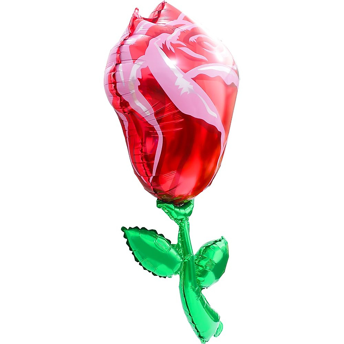 37'' Red Rose Balloons Romantic Decorations Special Night for Valentines Day Anniversary Bridal Wedding Baby Shower Graduation Birthday Party Supplies, 6 Pack Flower Shaped Rose Mylar Foil Balloons