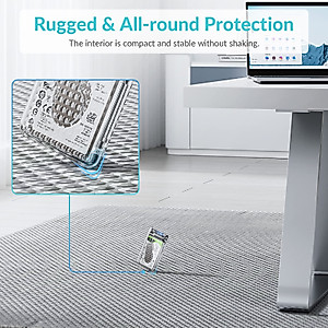 PHIXERO 2.5" Hard Drive Enclosure, 5Gbps USB 3.0 to SATA III Tool-Free External Hard Drive Enclosure for 2.5 inch 7mm/9.5mm SATA HDD & SSD [UASP Supported] Transparent