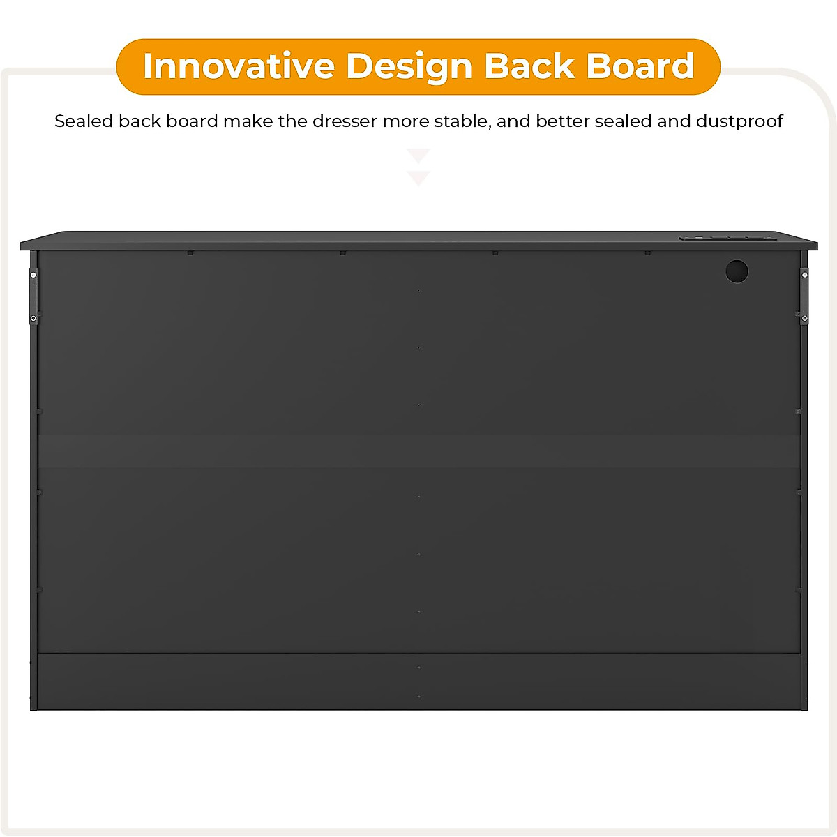 Hasuit 10 Drawers Dresser for Bedroom, Large Chest of Drawers with Charging Station, 55.1'' Wide Storage Clothes Closet Organizer, Long Dresser TV Stand for Living Room, Black