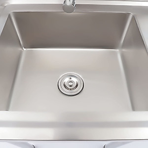 Utility Sink,Stainless Steel Kitchen Sink,Single Bowl Commercial Sink Drain Board Catering Prep Sink with Faucet and Sink for Restaurant,Laundry,Backyard,Garages 39.3 * 23.6 * 36.7in
