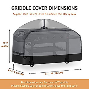 Waykea Heavy Duty Griddle Grill Cover for Blackstone 36 Inch, Royal Gourmet | Thick 600D Oxford Waterproof UV & Fade Resistant Griddle Station Cover (68”W x 28”D x 35”H, Gray/Black)