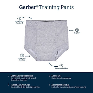 Gerber Baby Boys Infant Toddler 4 Pack Potty Training Pants Underwear Dino Green and Navy 3T