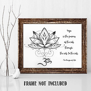 TJ Originals - Yoga is the Journey of the Self Spiritual Quote Decor , Spiritual Quote 11x14 Wall Art , Inspirational Poster Modern Home Art Decoration , Birthday Gifts for Women , Spiritual Quotes Wall Decor , Spiritual Quote Wall Decor , Printed in USA