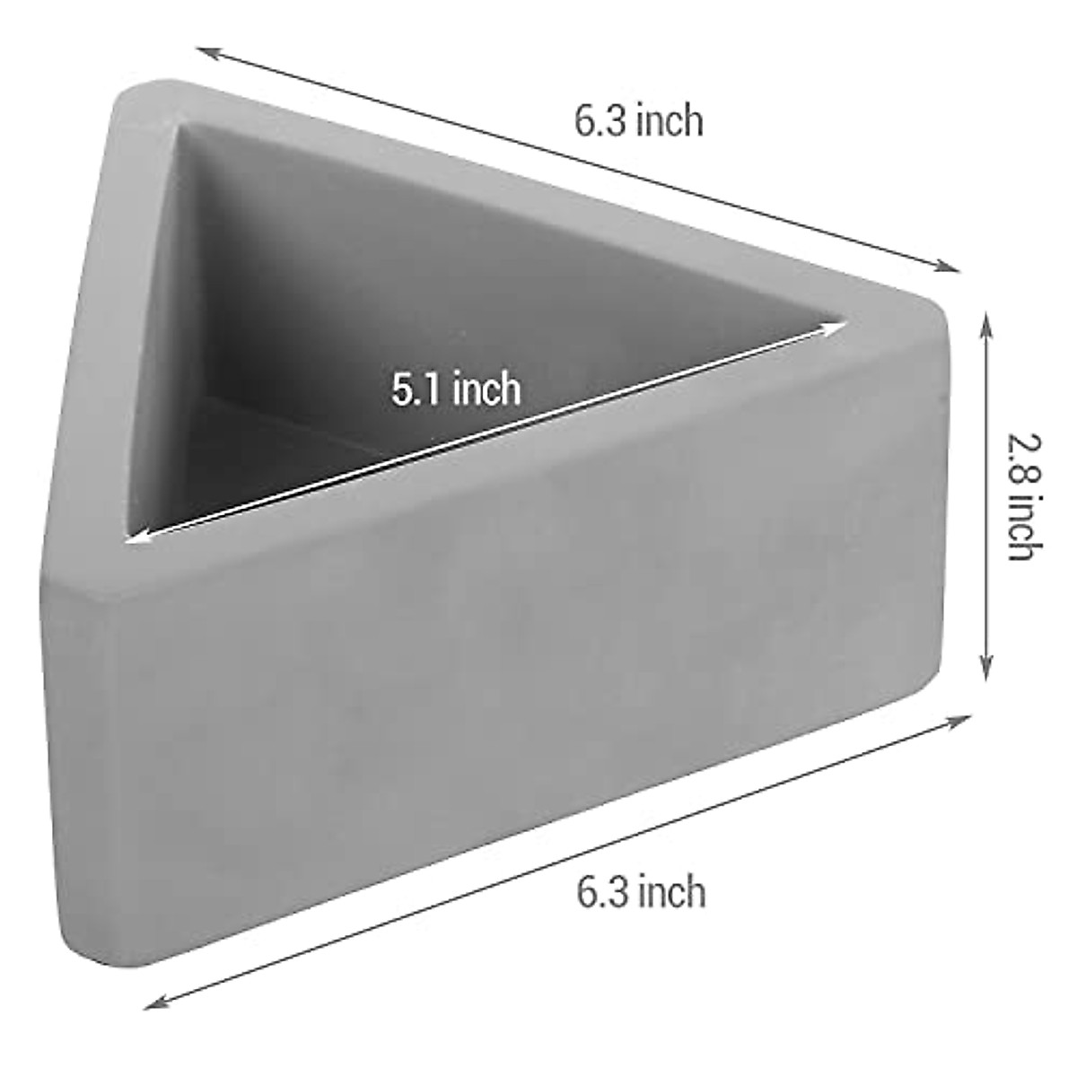 MyGift Unglazed Gray Cement Planter Pot with Drainage Hole and Plastic Plug, Indoor Mini Triangle Shaped Cactus Succulent Planter Poter