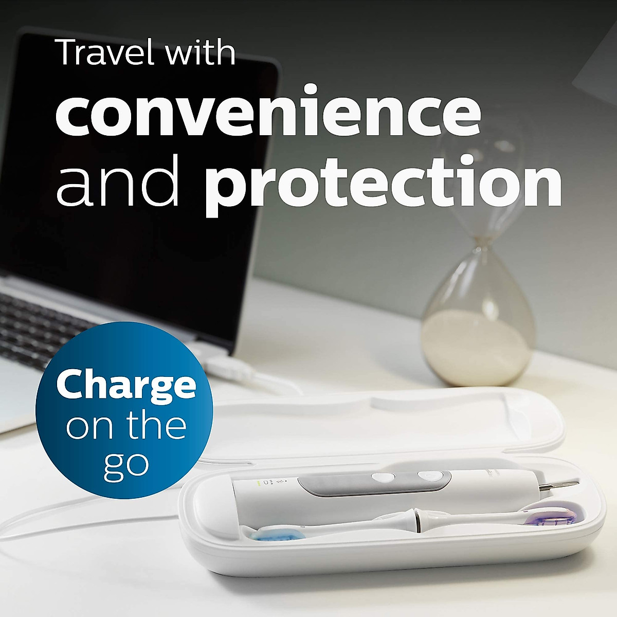 PHILIPS Sonicare ExpertClean 7500 Rechargeable Electric Toothbrush, White + Extra Brush Head, Charging Travel Case - 4 Modes and 3 Intensities Brushing, Up to 2 Weeks Operating time - HX9690/06