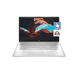 HP 17 Light Thin Touchscreen Laptop, 17.3'' Display, Ryzen 5 5500U (>i7-1065G7) (4.0GHz,6-Core), AMD Radeon Graphics, Type-C, Long Battery Life, Win11,w/HDMI Cable (32GB RAM | 1TB PCIe SSD), Silver