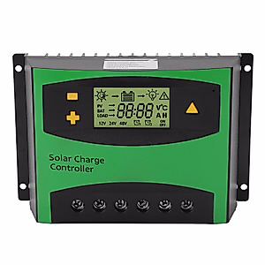 Efficient Solar Charge Controller LCD Display PWM Charging Regulator 60A 12V 24V for Home RV - Solar Battery Regulator and Panel Controller for Optimal Solar Charging and Discharge Control