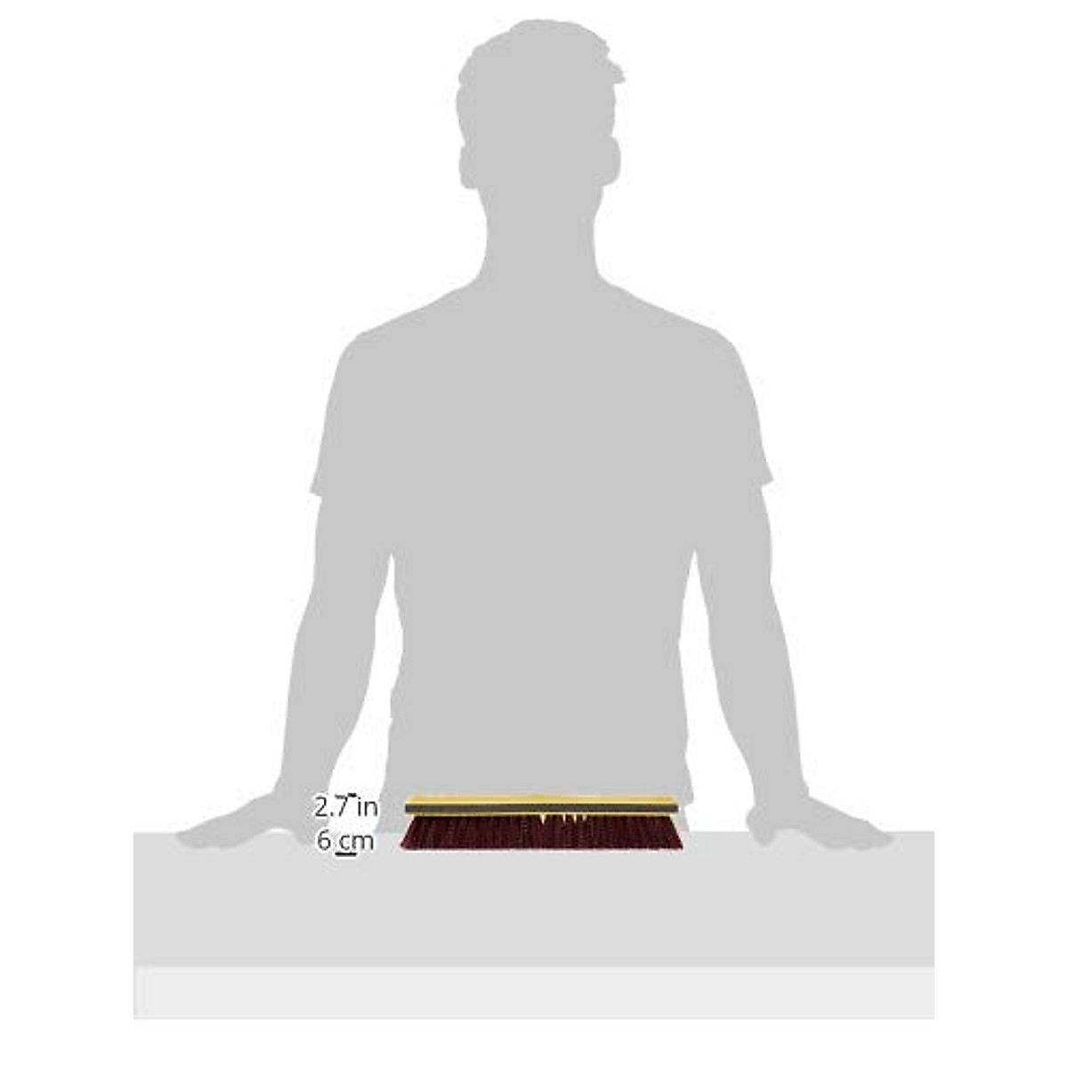 Amazon Basics 12" Deck Rectangular Brush With Soft Bumper, Black & Yellow