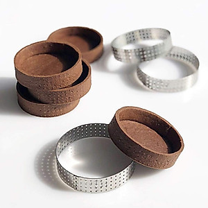 BESPORTBLE 15CM Stainless Steel Tart Ring with Holes Dessert Rings Mousse Cake Ring Cooking Molds Pastry Ring DIY Baking Mould Tool for Cake Pastry Donuts Pie Biscuits