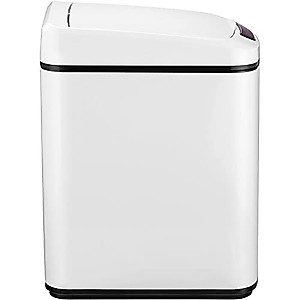 Hanover 12-Liter / 3.2-Gallon White 12 Liter / 3.2 Gallon Hands Free Garbage Bin, Fingerprint Resistant, Soft Close, Sensor Lid, 12L Trash Can 2
