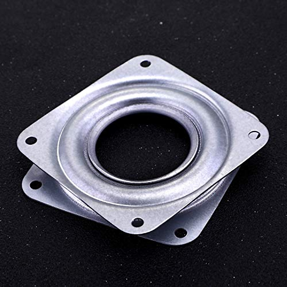 4 Pieces 3 Inch Square Lazy Susan Turntable Bearings Rotating Bearing Plate with 150 Pound Capacity, 5/16 Inch Thick (Silvery)