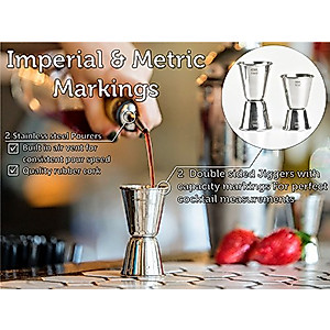 Mixology Bartender Kit: 14-Piece Cocktail Shaker Set - Bar Tool Set For Home and Professional Bartending - Martini Shaker Set with Drink Mixing Bar Tools - Exclusive Cocktail Picks and Recipes Bonus