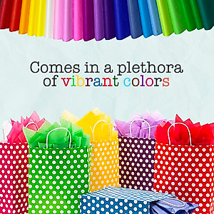 Ocean Tides Tissue Paper Gift Wrap - Large Sheets of Bulk Wrapping 100 200 300 or 500 Sheets 20 X 30Assorted Black Blue Fuchsia Gold Green Orange Pink Purple Silver White Yellow