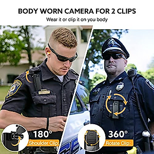 Losfom Z01 Body Camera with Audio, 1080P Mini Body Cameras with Infrared Night Vision, Police Body Cam with Upgrade Rotate Clip, Support 10HR Battery Life for Riding,Meeting, Indoor(with 64GB)