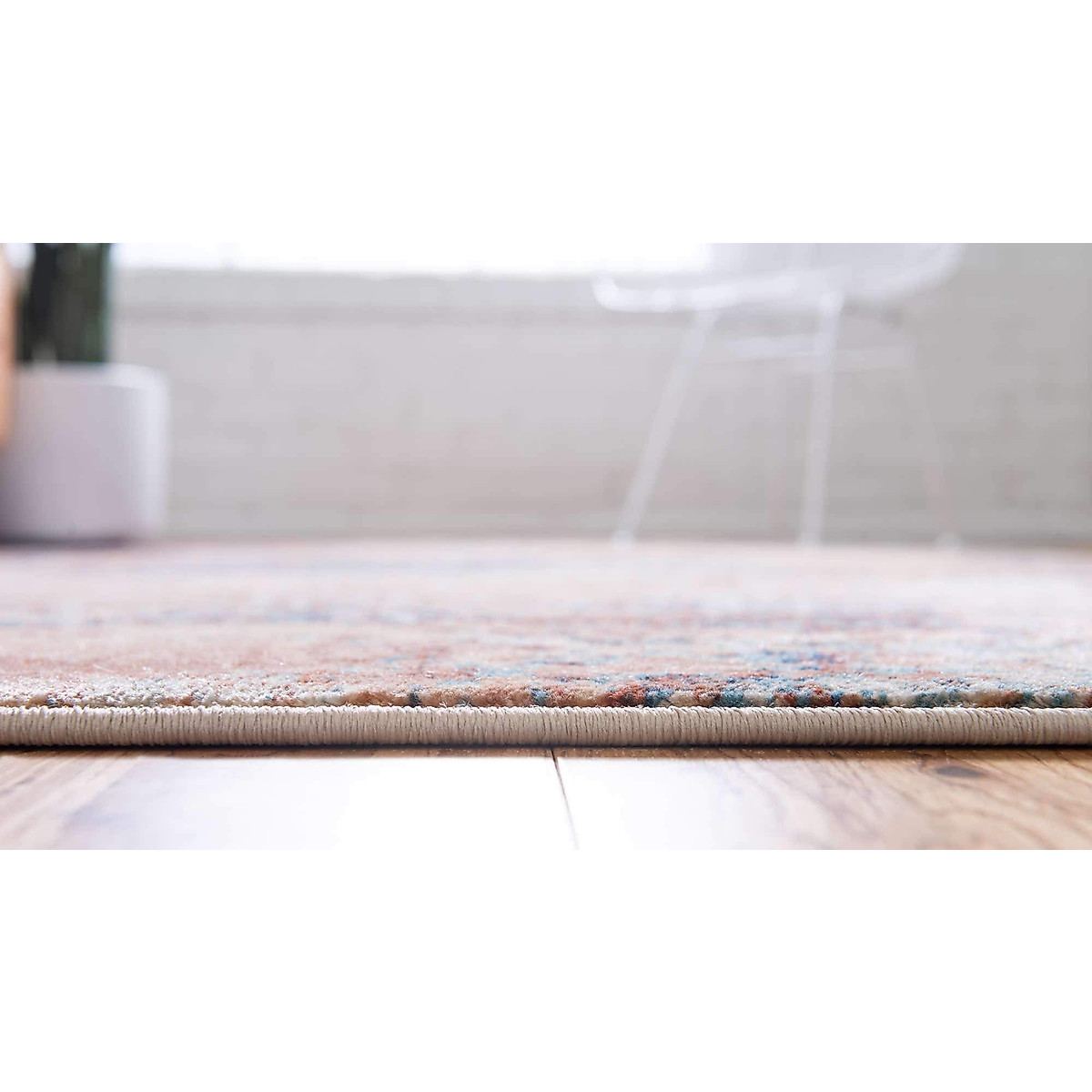 Unique Loom Mystic Collection Area Rug - Seine (8'x 10' Rectangle, Brick Red/ Blue)