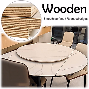 EMENAR Dining Table Rotating Tray Wooden Lazy Susan Tabletop Organizer Large Round Rotating Plate 20in 24in 27in 30in 36in 40in (Color : Marble white, Size : 100cm/40")