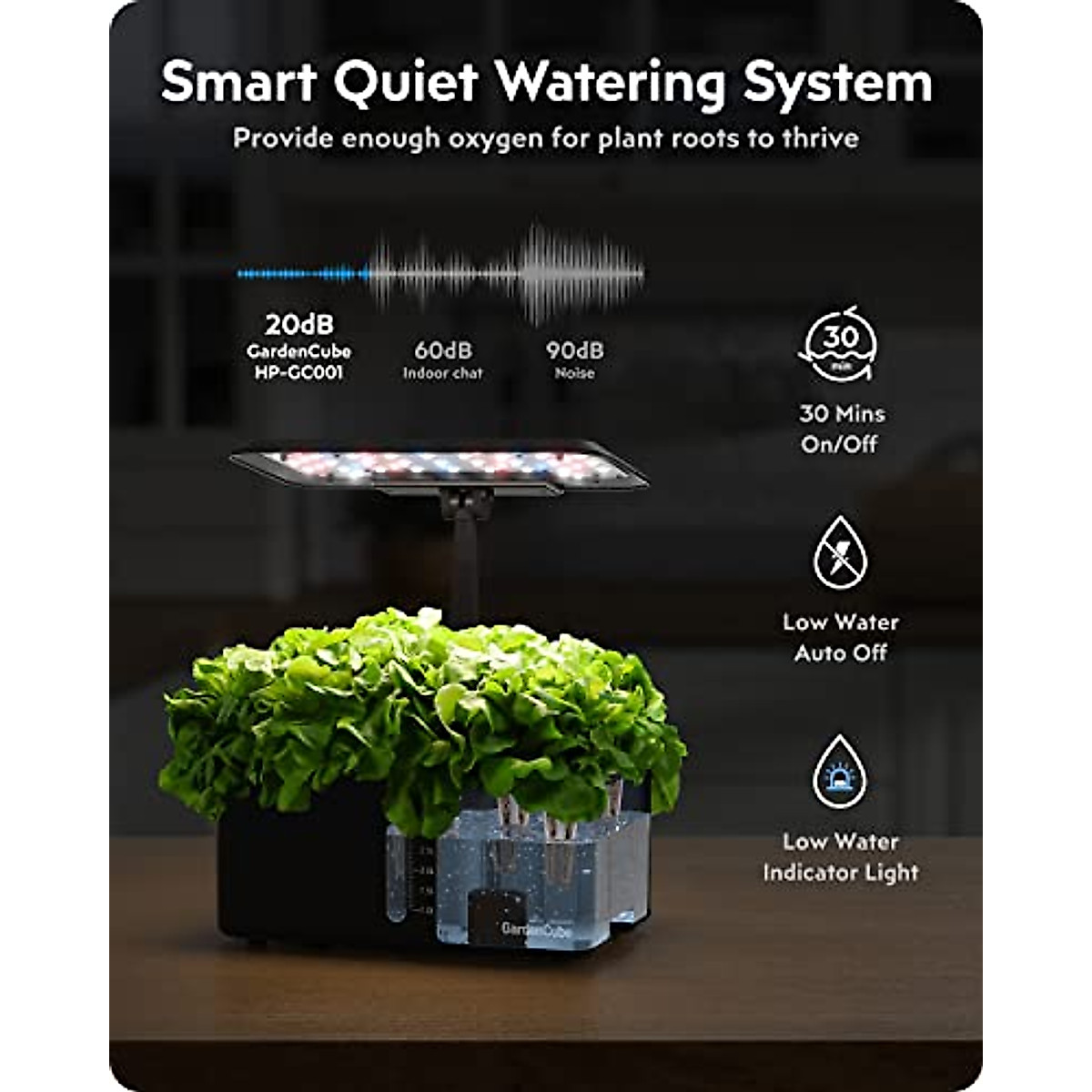 Hydroponics Growing System Indoor Garden: Herb Garden Kit Indoor with LED Grow Light Quiet Smart Water Pump Automatic Timer Healthy Fresh Herbs Vegetables - Hydroponic Planter for Home Kitchen Office…