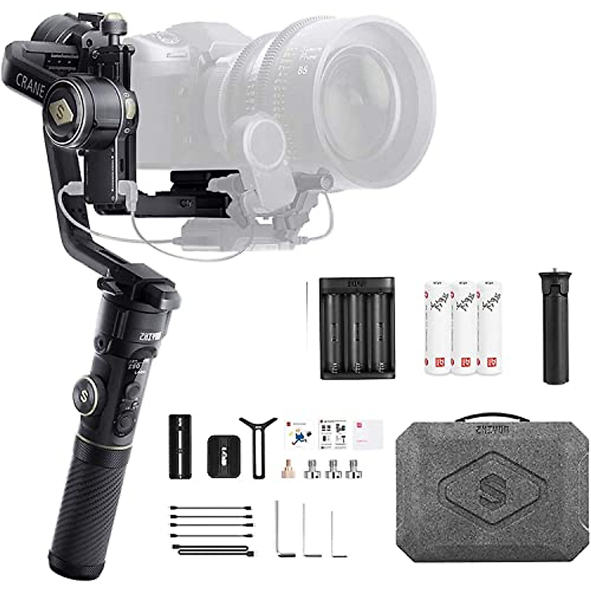 Zhiyun Crane 2S 3-Axis Handheld Gimbal Stabilizer for DSLR Camera Mirrorless Cameras Professional Video Stabilizer Compatible with Sony Nikon Canon Panasonic LUMIX BMPCC 6K Crane2S New zhi yun Crane 2