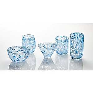 TAG 16 oz. Confetti Glass Stemless Wine Drinkware Light Blue Dishwasher Safe Beverage Glassware Dinner Party Wedding Resturant Stemless Wine Glass Grey