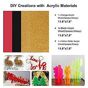 201 Pcs Engraving Material Box, DEWALLIE DIY Materials for Laser Engraver, Co2 & Diode Laser Engraving and Cutting Machine, Including Acrylic Sheet, Slate Coaster, Dog Tag, Metal Business Card