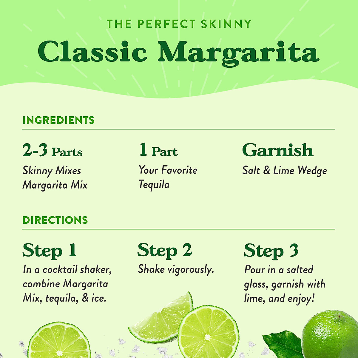 Jordan's Skinny Mixes Sugar Free Margarita Mix, Flavored Cocktail Mixer for Drinks, Fresh Lime Drink Flavoring for Cocktails & Mocktails, Low Calorie, Gluten Free, Keto Friendly, 32 Fl Oz, 1 Pack