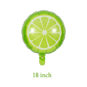 10Pcs Fruit Lime Balloons Large Fruit Green Lemon Foil Round Lemon Mylar Balloons for Summer Thanksgiving Harvest Fall Autumn Fruit Theme Party Decorations Supplies