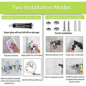 Fine Most Mop and Broom Holder Wall Mounted Storage Organizer Broom Holder Stainless Steel Mop Holder Utility Tool Organizers with 3 Position 4 Hooks for Laundry Room Garden Garage Closet Kitchen