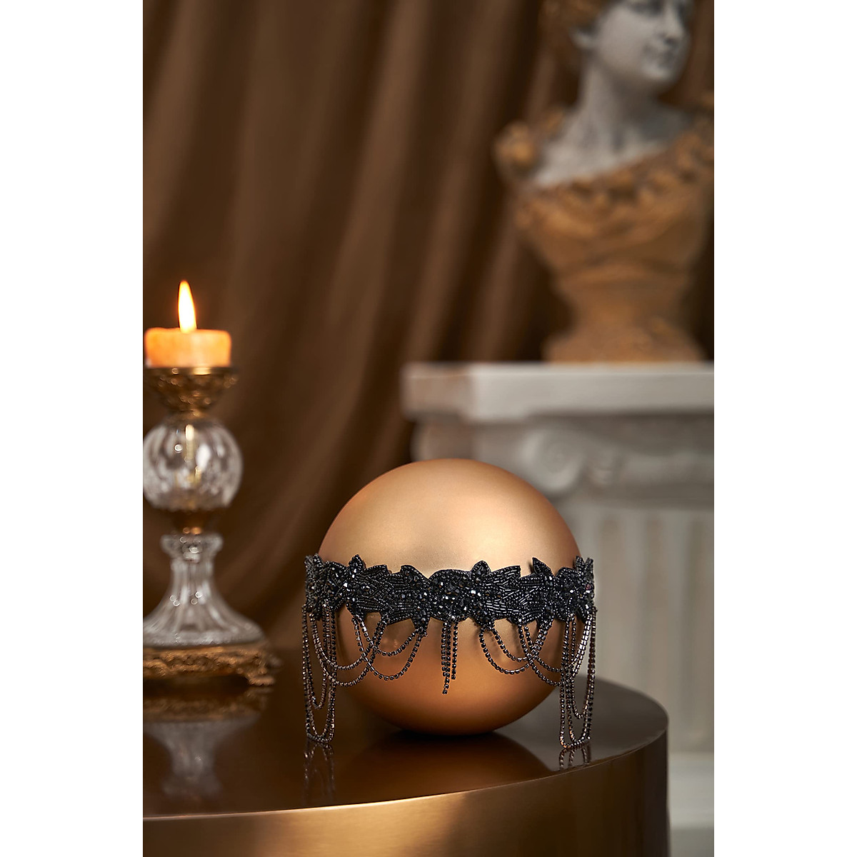 BABEYOND 1920s Flapper Headpiece Roaring 20s Headband Great Gatsby Headband Chain for Women Vintage Hair Accessory (Black)