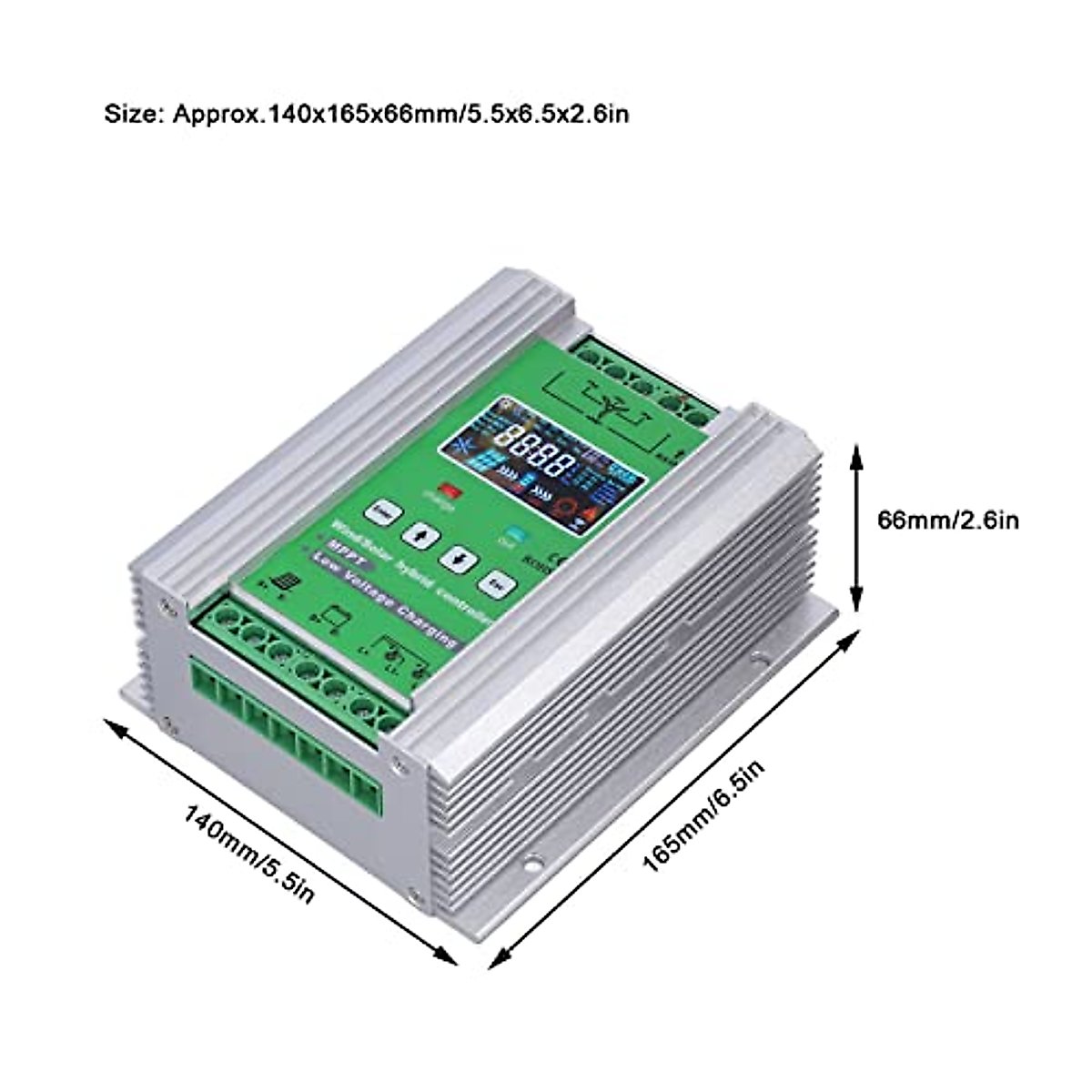 Luqeeg 2000W MPPT Wind Solar Hybrid Controller for 0-1000W Wind with 0-1000W Solar Panel System, Hybrid MPPT Boost Controller with Booster Function, Voltage Automatic(DC12V 24V