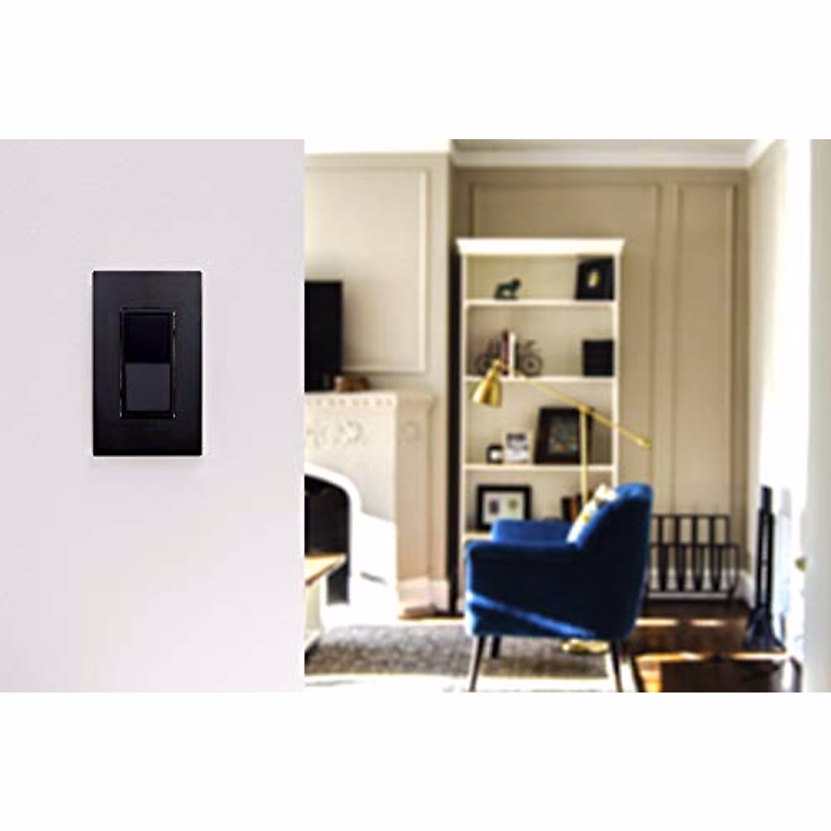 GE Enbrighten Add On Switch with QuickFit and SimpleWire, GE Z-Wave and GE Zigbee Smart Lighting Controls, Works with Alexa, Google Assistant, SmartThings, Wink, NOT A STANDALONE SWITCH, 47186, Black