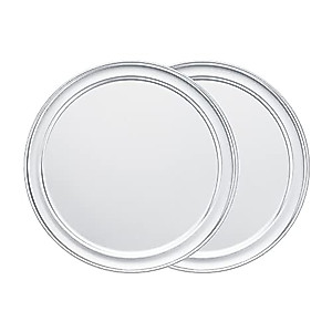 Norjac Wide-Rim Pizza Pan, 14 Inch, 2 Pack, Restaurant-Grade, 100% Solid Aluminum, Baking Pan, Oven-Safe, Rust-Free.