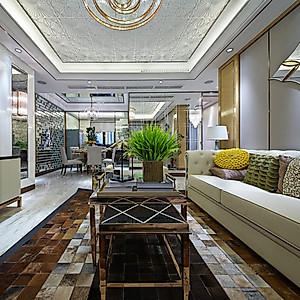 Beebel 6Pcs 15" Artificial Plastic Wheat Grass Faux Shrubs Simulation Greenery Plants Indoor Outside Home Garden Office Verandah Wedding Décor