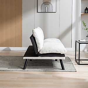 Anwickhomk Convertible Sofa Bed Folding Futon Sofa Bed Modern Upholstered Sleeper Couch for Compact Living Room Fabric Home Recliner Sofa,for Small Apartments, Compact Living Spaces, Offices (Grey)