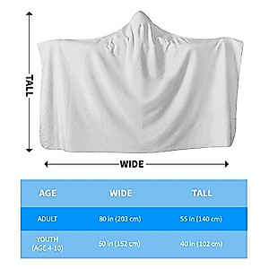 freedomlook Sugar Skull Hooded Blanket, Sherpa and Microfiber Fleece Candy Skull Skull Blanket with Hood for Teens and Adults (80 in x 55 in, Microfleece)