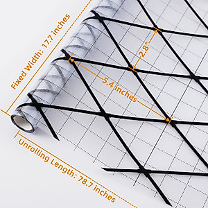 VELIMAX Frosted Black Lattice Window Film Static Cling Window Privacy Films Decorative Glass Vinyl Film for Windows Removable Sun Blocking Anti-UV 17.7x78.7 inches