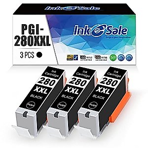 INK E-SALE Compatible 280 281 XXL Ink Cartridge Replacement for Canon PGI-280XXL CLI-281XXL 280XXL 281XXL Ink Cartridge 3-Packs Black Combo for use with Canon Pixma TS8120 TS9120 TS8220 TS9100 TS9520