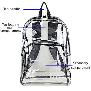 Eastsport Clear Backpack with Sling Combo - Black Trim