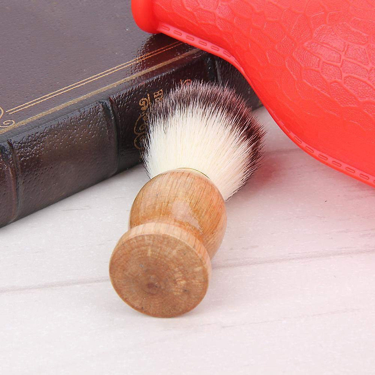 heaven2017 Shaving Brush for Men, Beard Cleaning Brush Fine Nylon Hair Wood Handle Facial Barber Brush