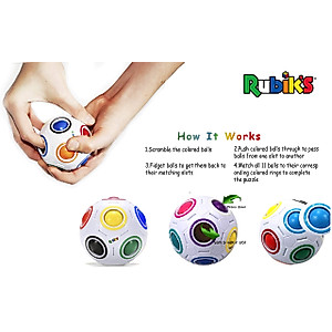 Rubiks 3 Piece Gift Set | Rainbow Ball | 2X Magic Stars