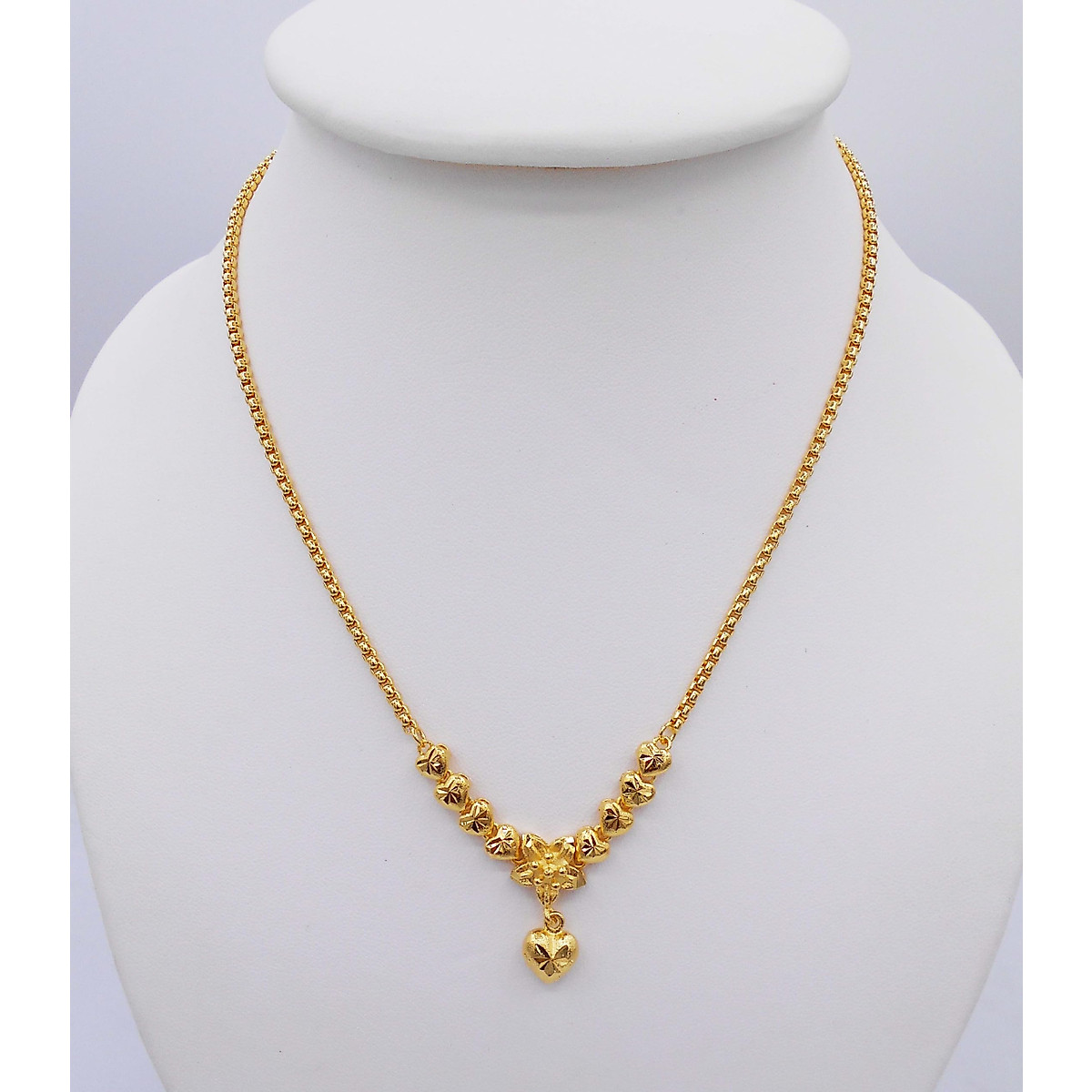 arrawana77 Flower 24k Thai Baht Yellow Gold Plated Filled Necklace Jewelry
