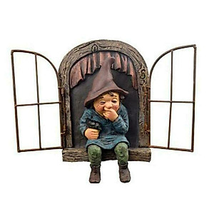 JTZXJJX Elf Out The Door Tree Hugger, Garden Statue Gnome Resin Gnome Figurine, Hanging Garden Gnomes Tree Gnome Decoration for Patio Lawn Ornament (Women)