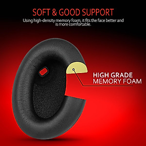 Krone Kalpasmos Ear Pads Replacement for Sony WH-1000XM4 Headphone, Premium 1000XM4 Noise Canceling Covers with Soft Protein Leather and High-Density Memory Foam, Without Affecting Sensor-Black