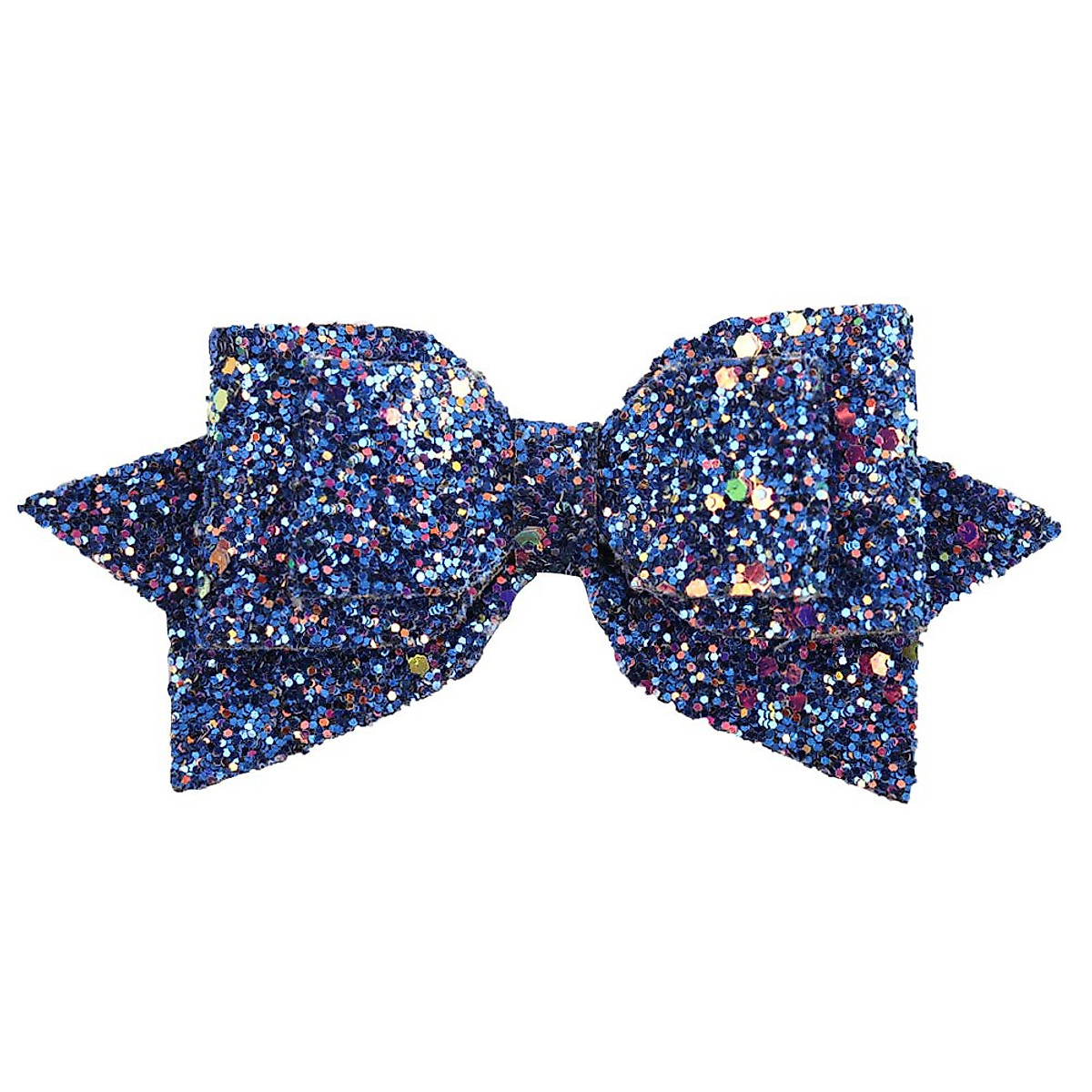 5 Inch Glitter Hair Bows Boutique Hair Clips 6 Pcs Multi Color Glitter Sequins Big Hair Bows for Baby Girls Teens Toddlers