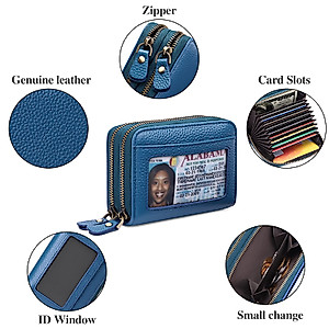 GOIACII Small Genuine Leather Wallet for Women, RFID Blocking Credit Card Holder Wallet